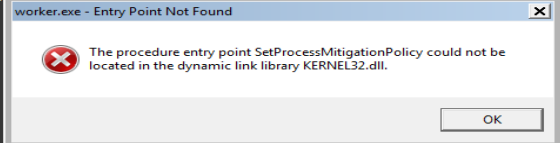 Error every time I try to hit Record. - "SetProcessMitigationPolicy could not be located ...