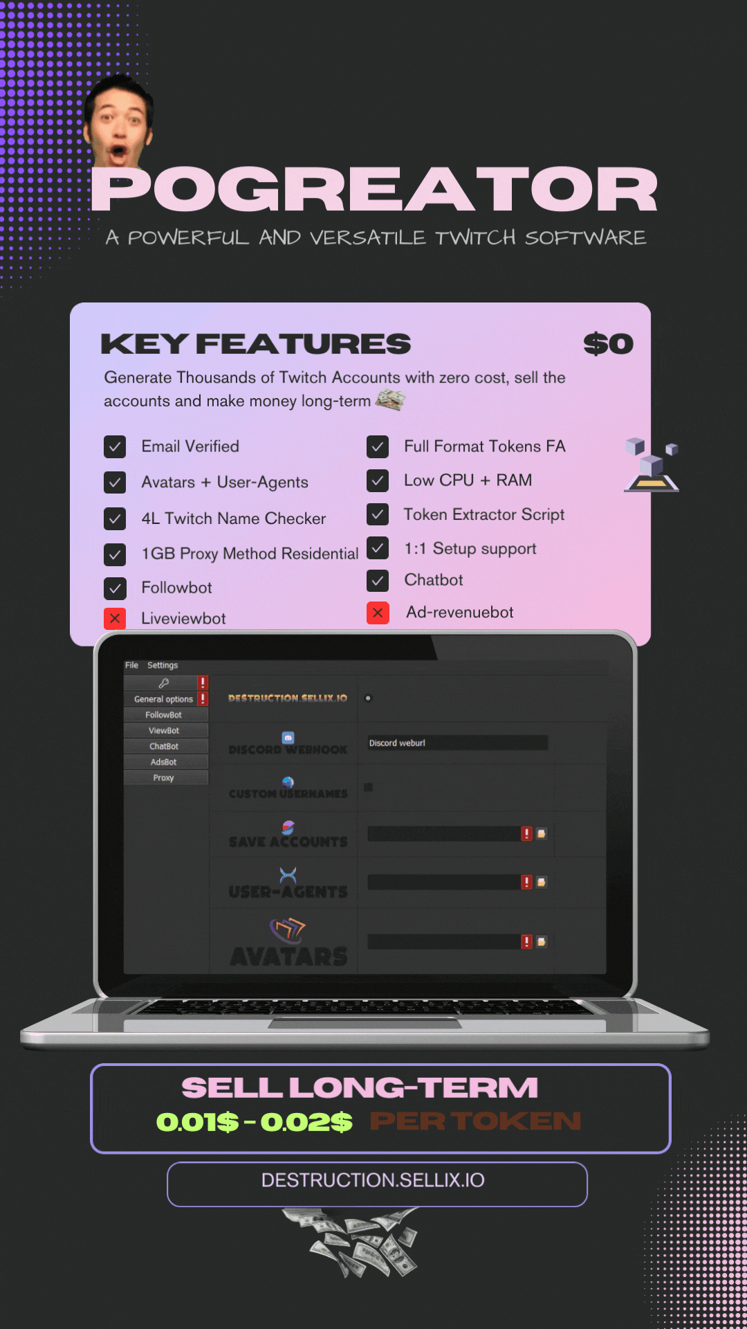 ⭐GENERATE THOUSANDS OF TWITCH.TV ACCOUNTS⭐POGREATOR TWITCH AIO 📢0.00$ -ZERO INVESTMENT | Bablosoft